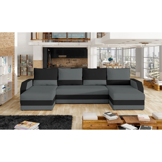 Kampinė sofa Marion su patalynės dėže, audinys Alova 10, Alova 04 ...