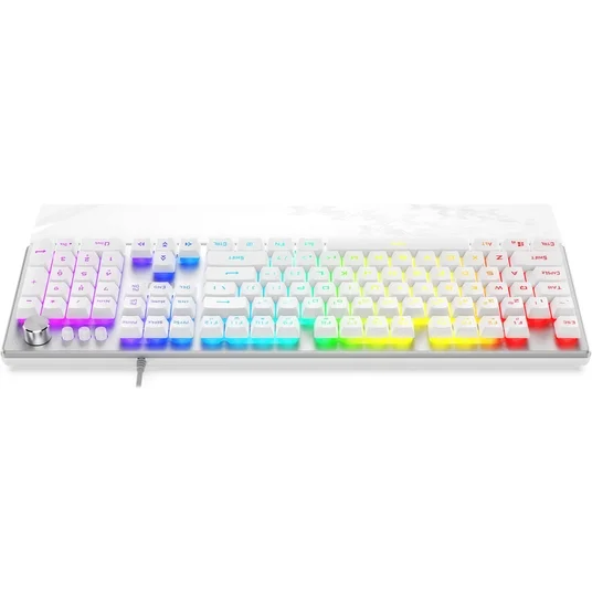 KRUX Frost Silver-White RGB Gaming Keyboard - TECHNORAMA