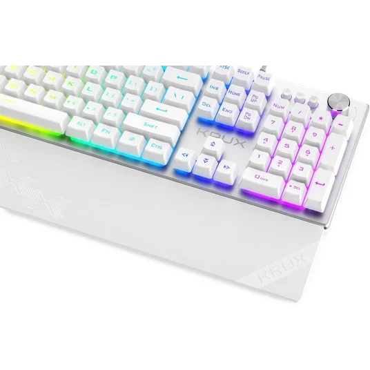 KRUX Frost Silver-White RGB Gaming Keyboard - TECHNORAMA