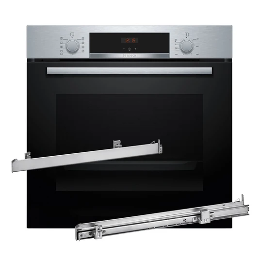 Orkaitė Bosch HBA514BS3 + Bosch HEZ538000 1 lygio teleskopiniai ...