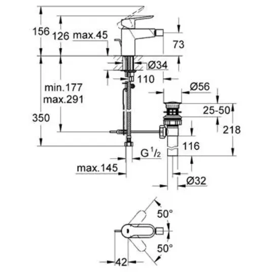 Grohe BauEdge - Bidetes maisītājs ar izlietņu komplektu, hroms 23331000 ...